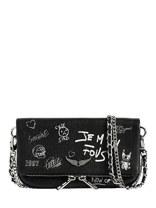 Zadig&Voltaire Rocky Art Mini Leather Shoulder Bag - Black