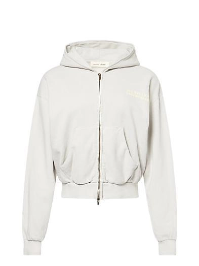 Fear Of God 90s Cotton-jersey Full-zip Hoody - Washed Overcast