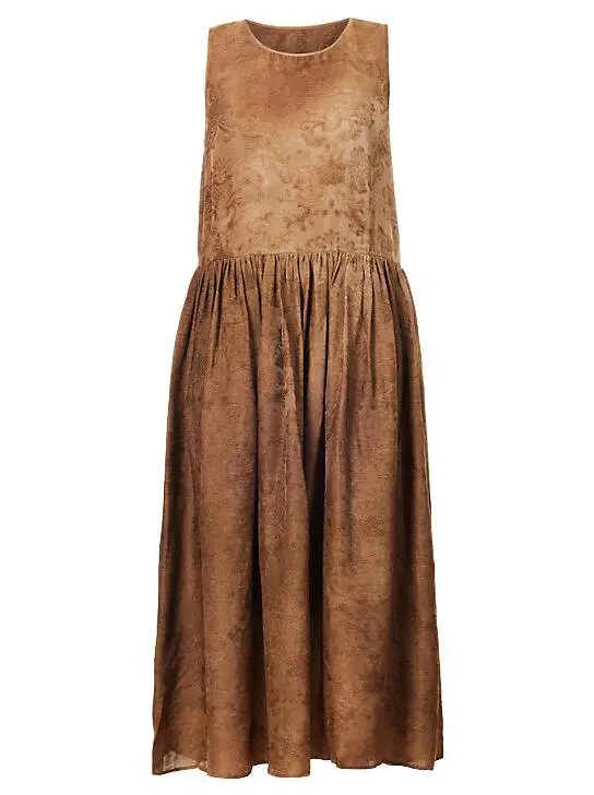 UMA WANG Ardal Sleeveless Woven Midi Dress - Mustard
