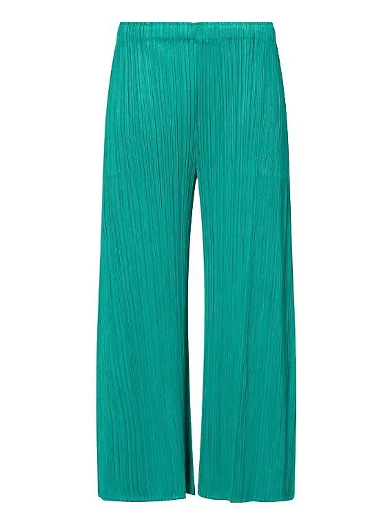 Issey Miyake Pleated Ankle-crop Knitted Trousers - Green