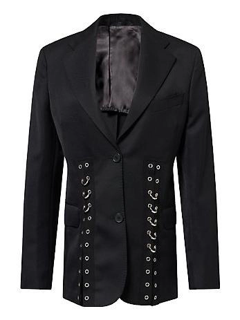 Simone Rocha Grommet Ring-embellished Wool-blend Jacket - Black