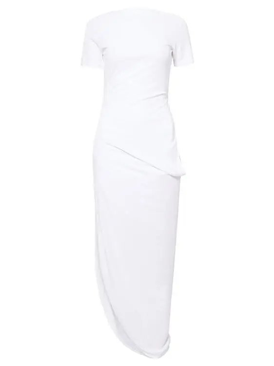 Jacquemus Asymmetric Midi Dress - White