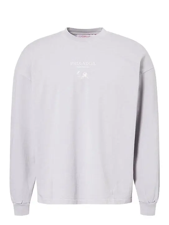 PELLADOR Nutmeg Long-sleeve Cotton T-shirt - Grey