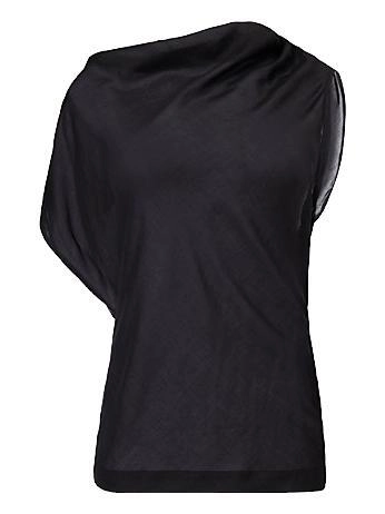 BELLE ANNA Reverie Asymmetric Woven Top - Black