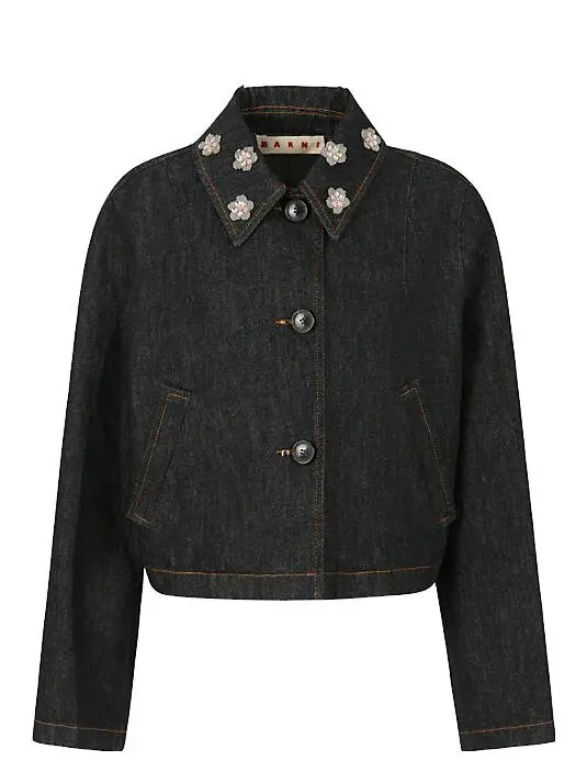 Marni Daisy Appliqué Denim Jacket - Emb99