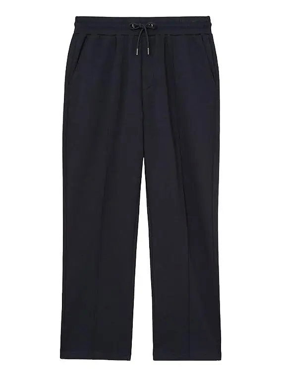 REISS Form Elasticated-waist Jersey Jogging Bottoms - Navy