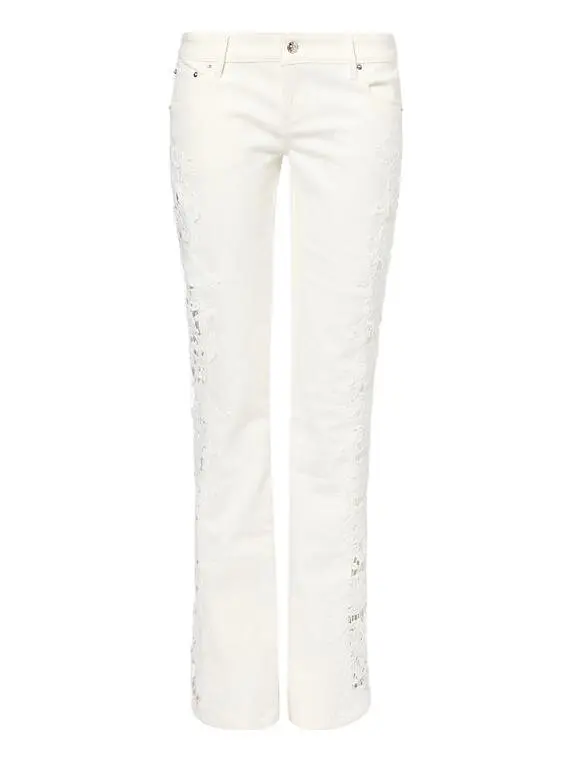 JADED LONDON Cooper Lace-trim Denim Jeans - White
