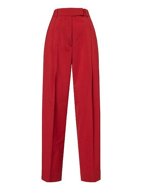 ROHE FRAMES Daria Tapered Wool Trousers - Carmine