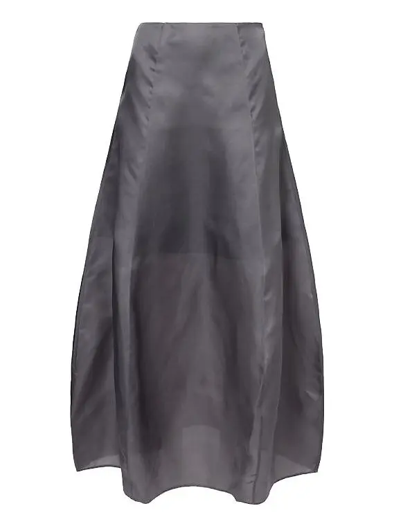 RUOHAN Silk Maxi Skirt - Pebble