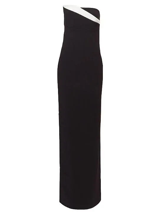 Roland Mouret Strapless Drape Crepe Gown - Black