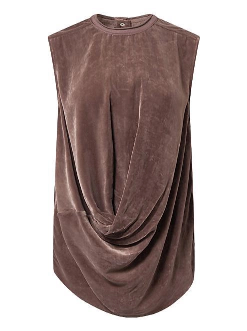 Rick Owens Sleeveless Draped Velvet Top - Grape