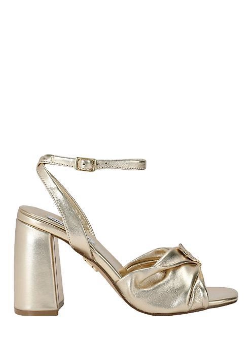 Steve Madden Montage Faux-leather Heeled Sandals With Metallic Finish - Gold