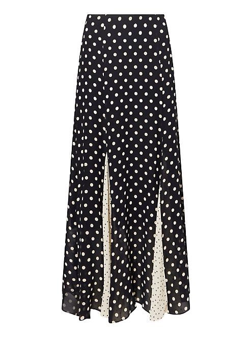 REFORMATION Sally Polka-dot Georgette Maxi Skirt - Dot Mix