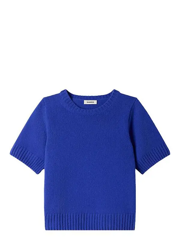 Sandro Short-sleeved Wool Jumper - Blue