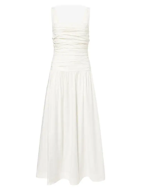 REFORMATION Nesta Cotton Midi Dress - White