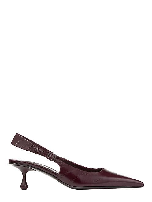JIMMY CHOO Amel 50 Leather Slingback Heels - Deep Merlot