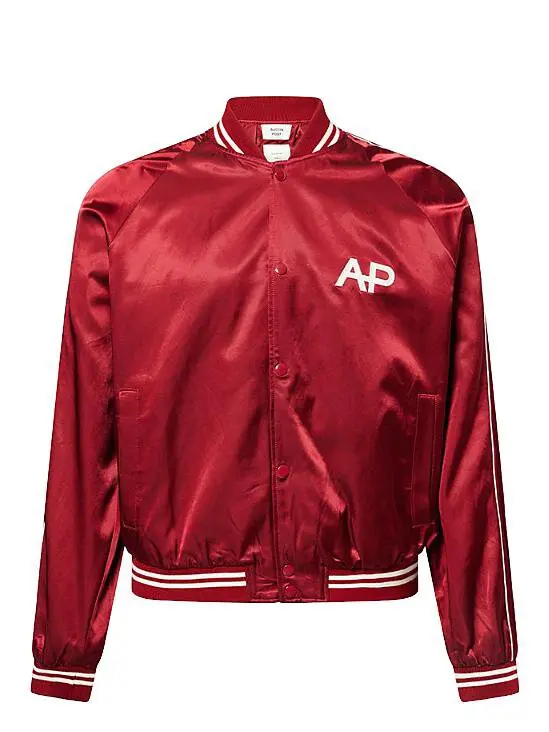 AUSTIN POST Satin Bomber Jacket - Red