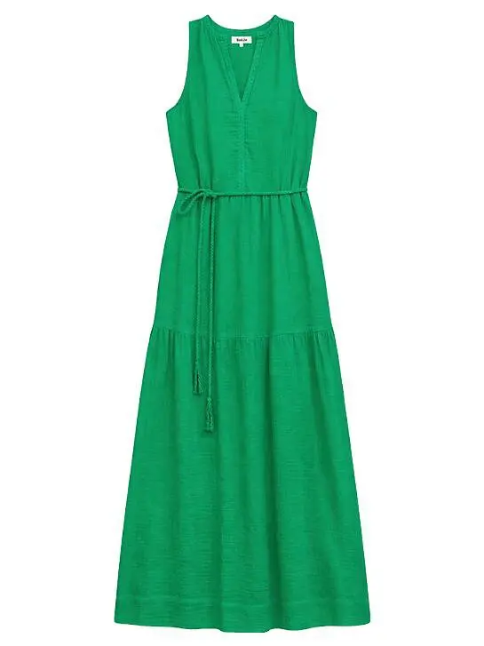 RO&ZO Cotton Rope-belt Maxi Dress - Green