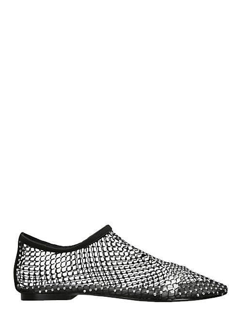 Steve Madden Mino Mesh Embellished Flats - Black