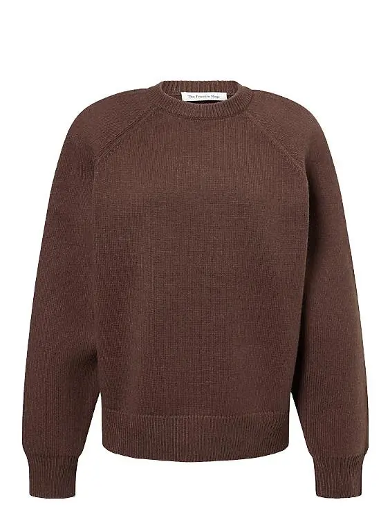 THE FRANKIE SHOP Lina Round-neck Wool-blend Jumper - Brown