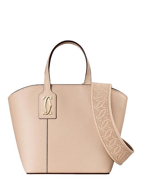 Cartier C De Mini Leather Tote Bag - Beige