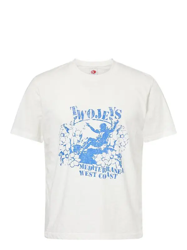 TWOJEYS Souvenir Brand-print Cotton T-shirt - White