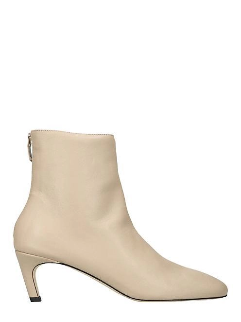 TOTEME Soft Leather Heeled Ankle Boots - Beige