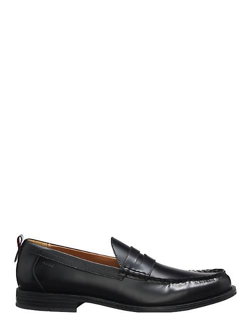 Hugo Leather Loafers With Pull Tab - Black