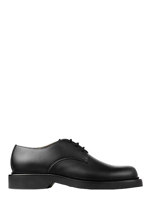 JIMMY CHOO Rowan Derby Leather Loafers - Black