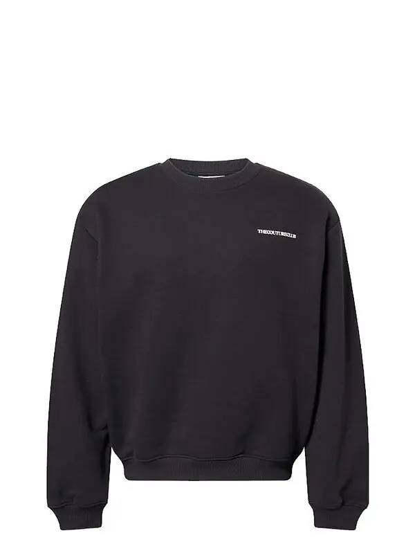 THE COUTURE CLUB Micro Copyright Logo-print Cotton Sweatshirt - Black