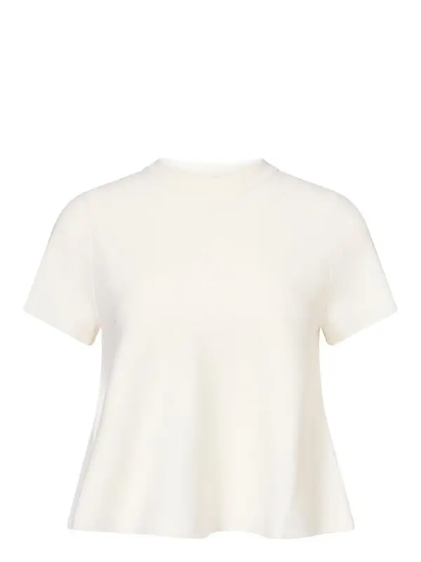 ME+EM Short Sleeve Swing Merino Wool Knit Top - Cream
