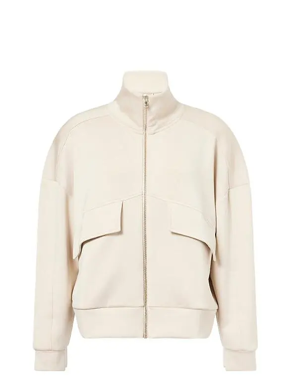 NOW YOU LIVE Oakland Zip-through Stretch-modal Blend Sweatshirt - Barley