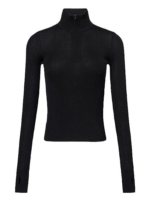 THE FRANKIE SHOP Sade Zipped Wool-blend Jumper - Black