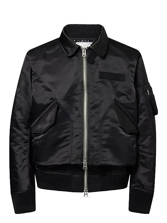Sacai Bomber-style Twill Jacket - Black