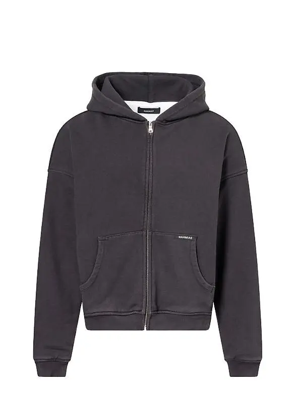 NAHMIAS Logo-print Cotton Hoody - Aged Black
