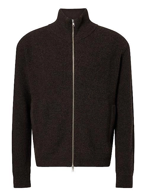 SONG FOR THE MUTE Wool-blend Zip-up Cardigan - Brown