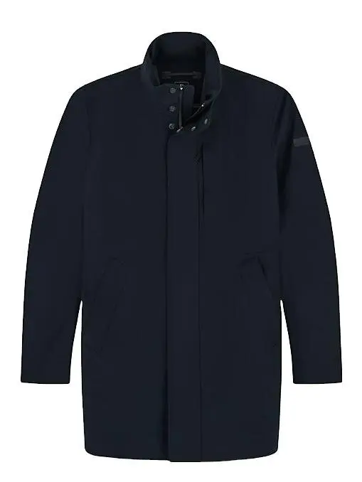 Boggi Milano B-tech Hooded Woven Car Coat - Navy Blue