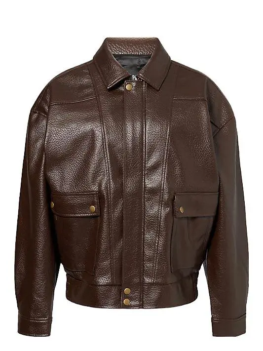 Paige Ashland Faux Leather Jacket - Dark Brown