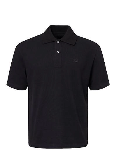 Loewe Anagram-embroidered Cotton Polo Shirt - Black