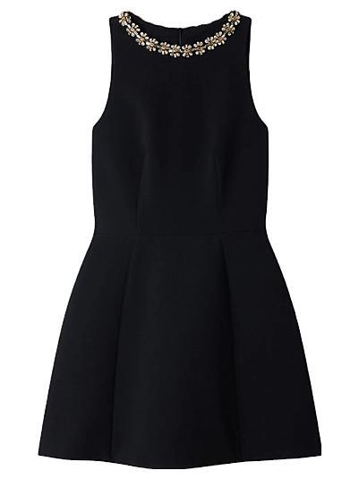 Sandro Sleeveless Jewel Embellished Woven Mini Dress - Black
