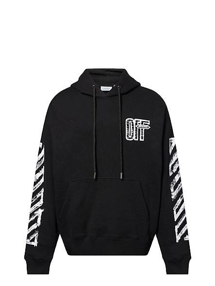 Off-White Arrow Motif Cotton Hoody - Black
