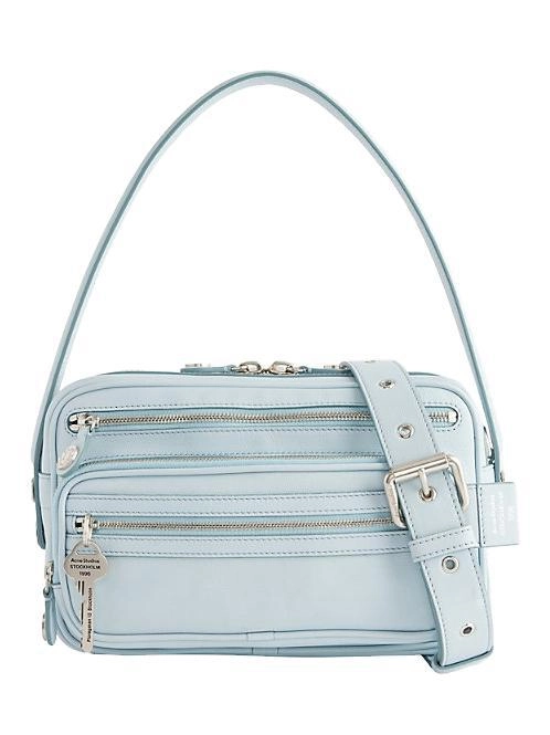 Acne Studios Camero Party Leather Shoulder Bag - Dusty Blue