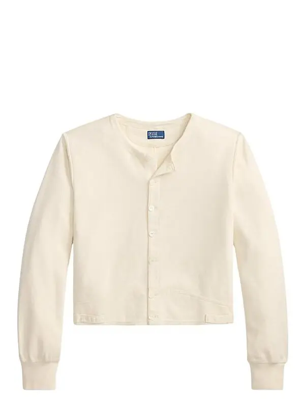 Polo Ralph Lauren Round Neck Long Sleeve Cotton Cardigan - Guide Cream