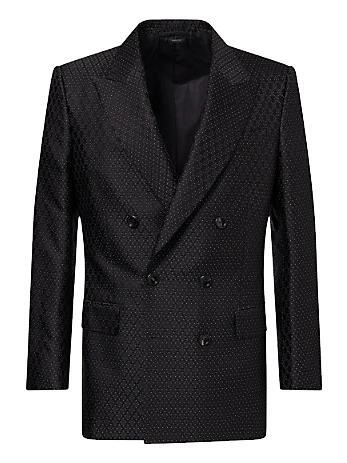 TOM FORD Dotted Lozenge Jacquard Silk-blend Blazer - Black