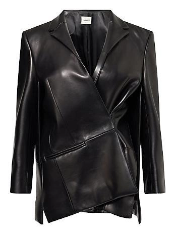 Khaite Asymmetric Leather Jacket - Black