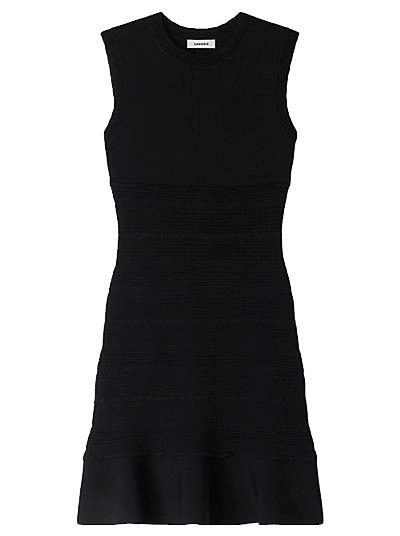 Sandro Sleeveless Slim-fit Knitted Mini Dress - Black