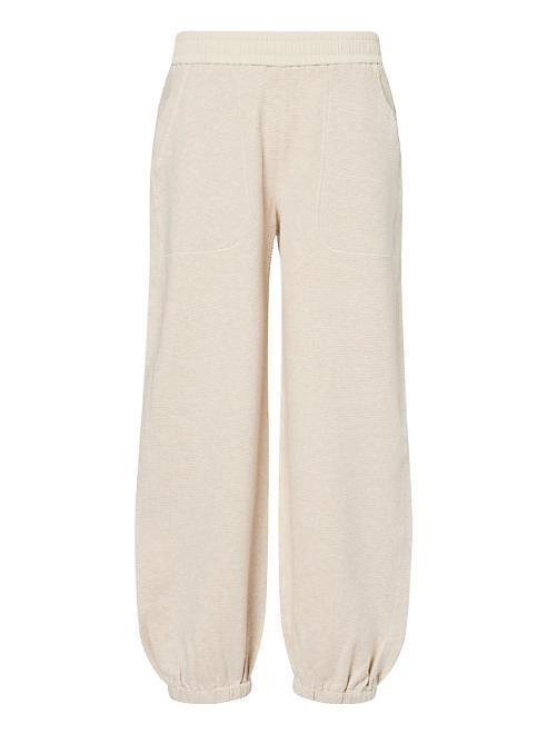 ME+EM Relaxed-fit Waffle-knit Cotton-jersey Jogging Bottoms - Oatmeal