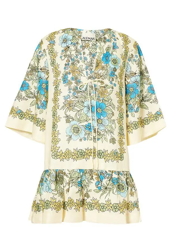 ALEMAIS Sophia Printed Linen Mini Dress - Multi
