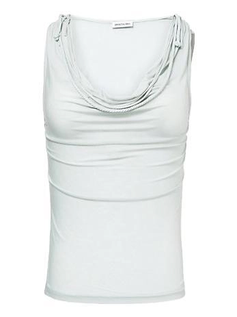 PEACHY DEN Blanche Cowl-neck Jersey Top - Mist