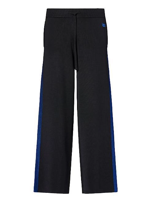 WALES BONNER Crochet-stripe Knitted Track Pants - Navy